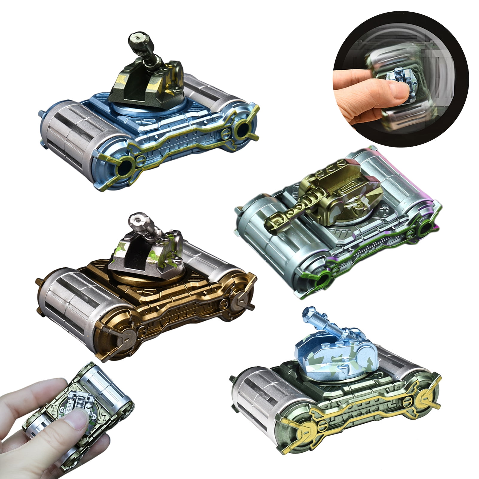Sioweci Metal Tank Fidget Spinner Deformable Stress Anxiety Relief ...