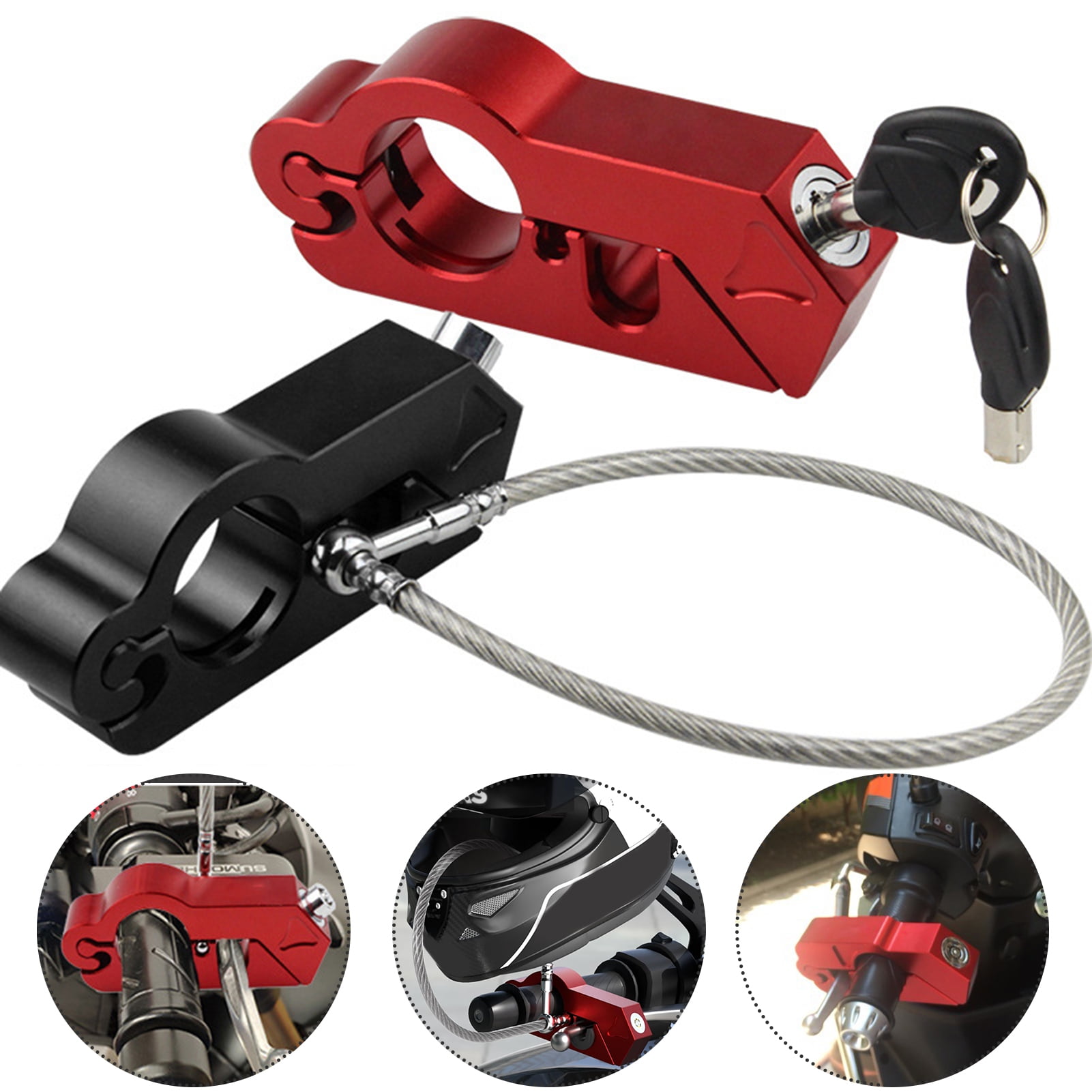 Sioweci Motorcycle Brake Lock Handlebar Helmet Lock Combo Anti-theft ...