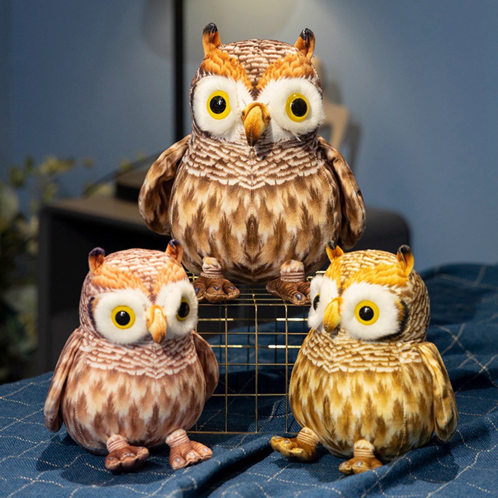Sioweci Night Owl Plush Toy Simulated Big Eyes Bird Plushie Stuffed ...
