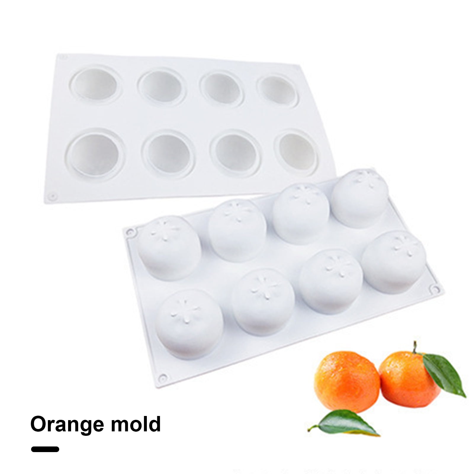 Sioweci Orange Mousse Cake Silicone Mold 8 Cavities Non-stick Food ...