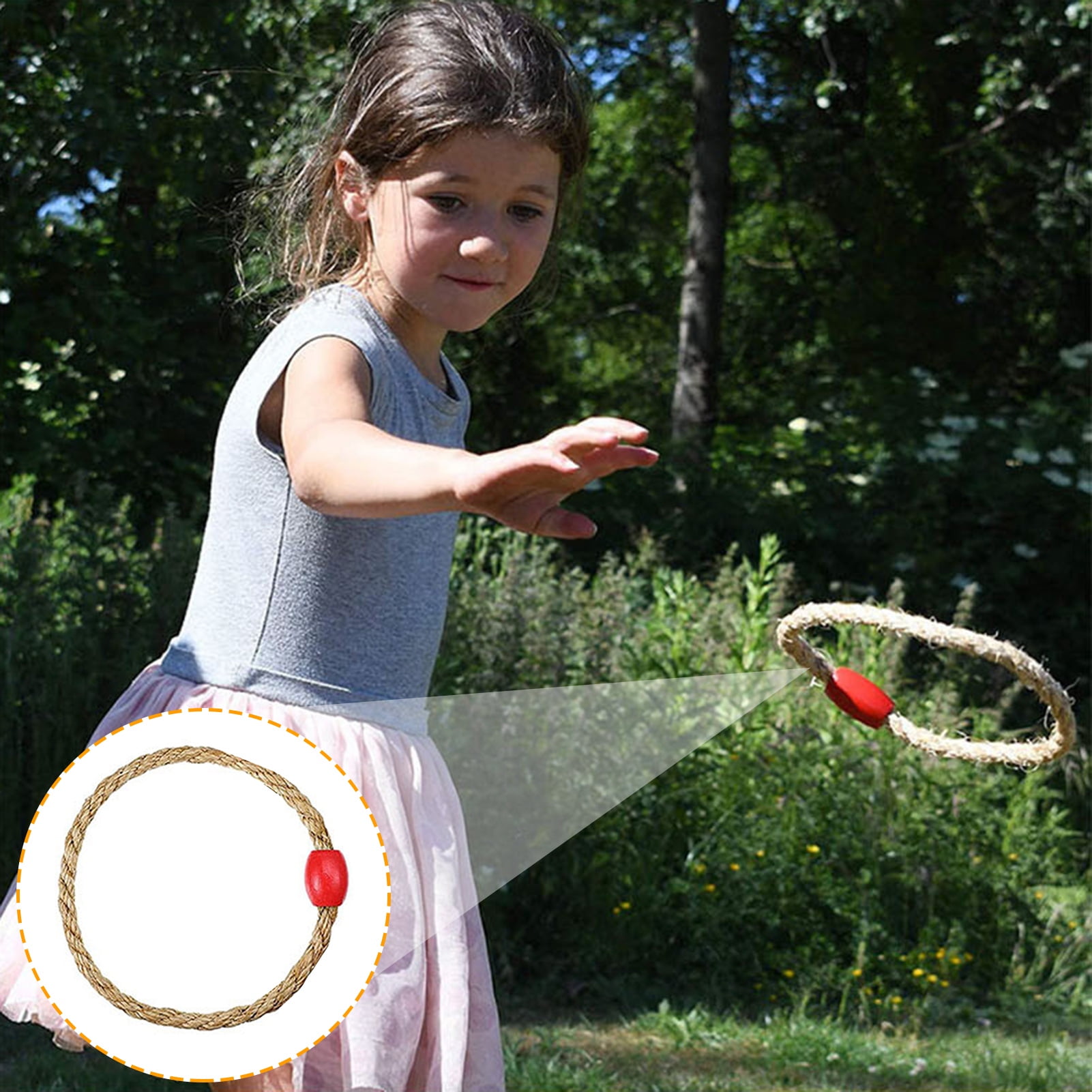 Sioweci Outdoor Hemp Rope Ring Toss Set Stimulate Potential Teamwork ...