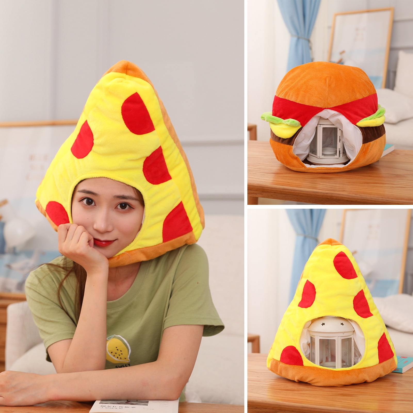 Sioweci Photography Headgear Funny Cross-dressing Simulation Pizza ...
