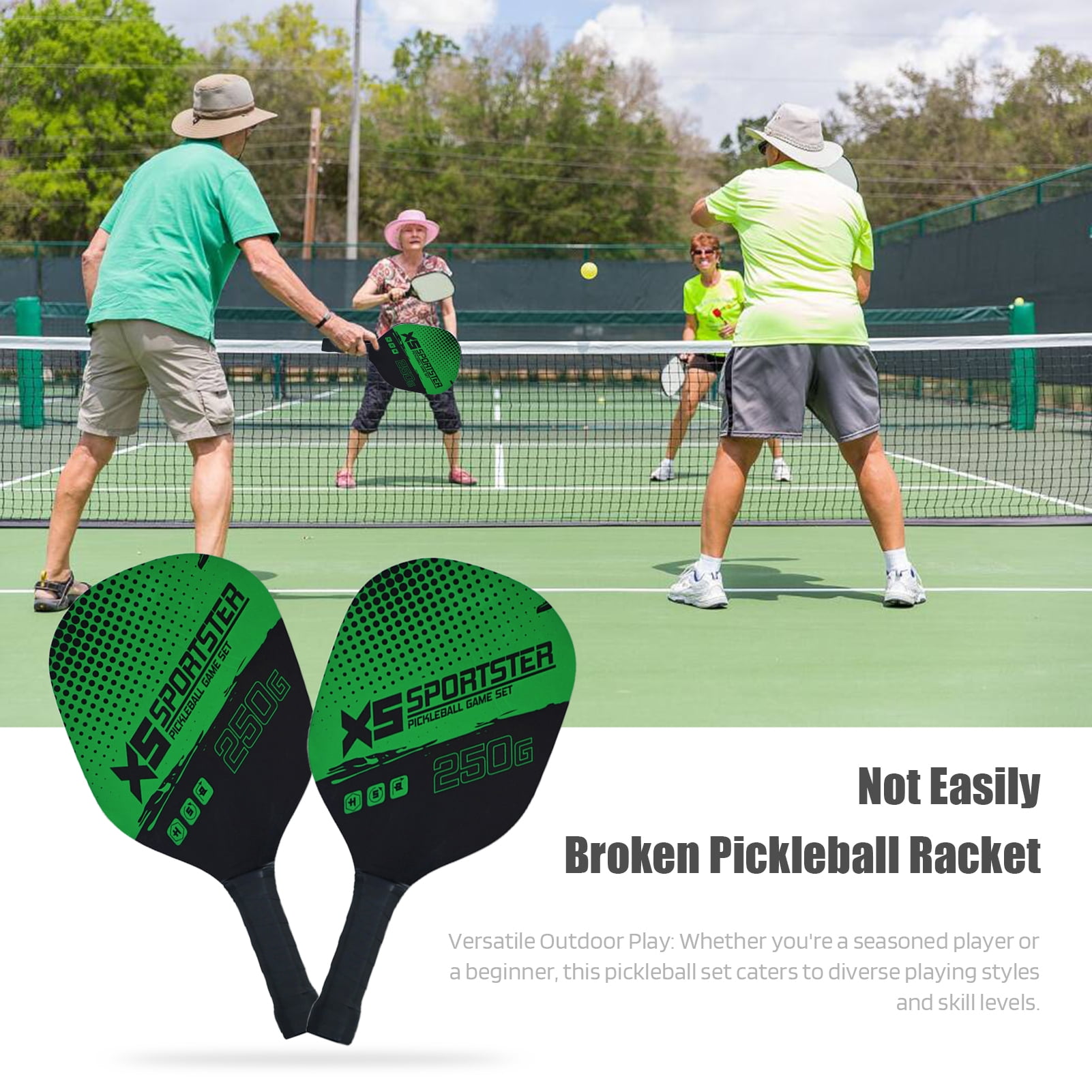 Sioweci Pickleball Paddle Set 1 Pair Pickleball Racket with 4 Balls And ...
