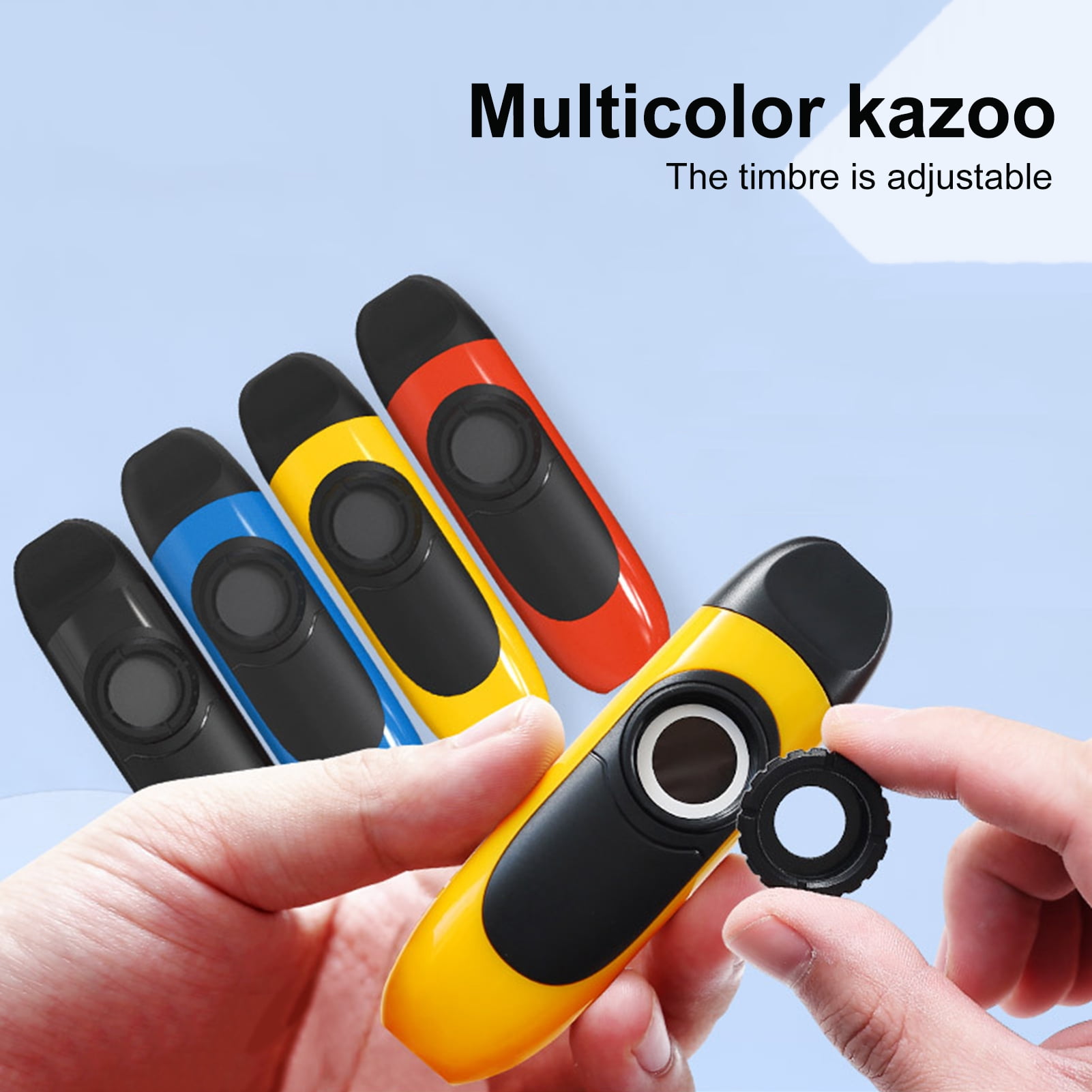 Sioweci Plastic Kazoo with Lanyard Thin Voice Precise Tone Adjustable ...