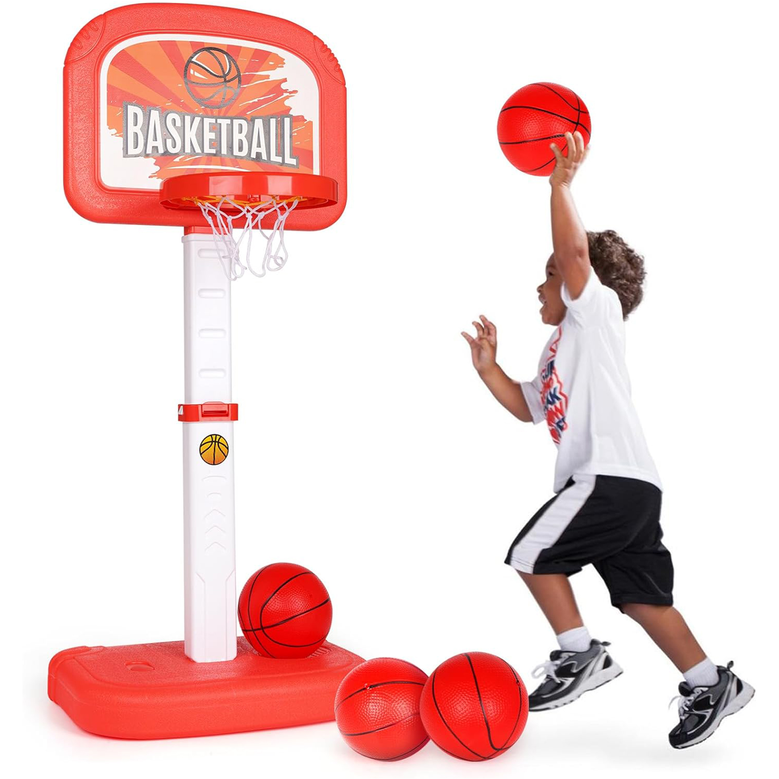 Sioweci Pool Basketball Hoop for Kids Ages 3-8 Adjustable Height Sturdy ...