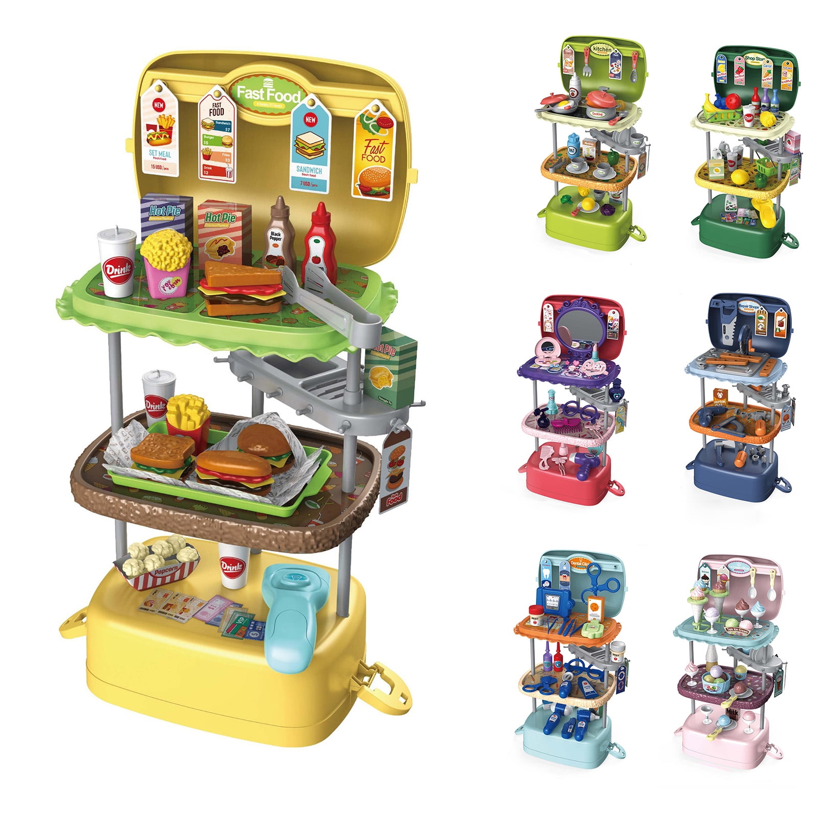 Sioweci Pretend Play Kids Food Set Play Food for Kids Kitchen ...