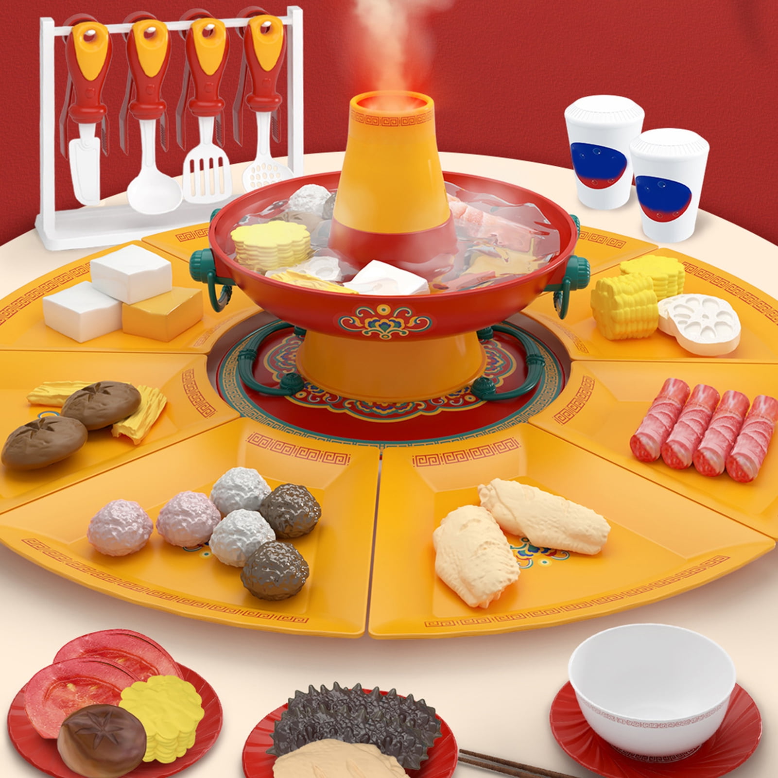 Sioweci Pretend Play Kitchen Toy Play Kitchen Accessories,Mini Food ...