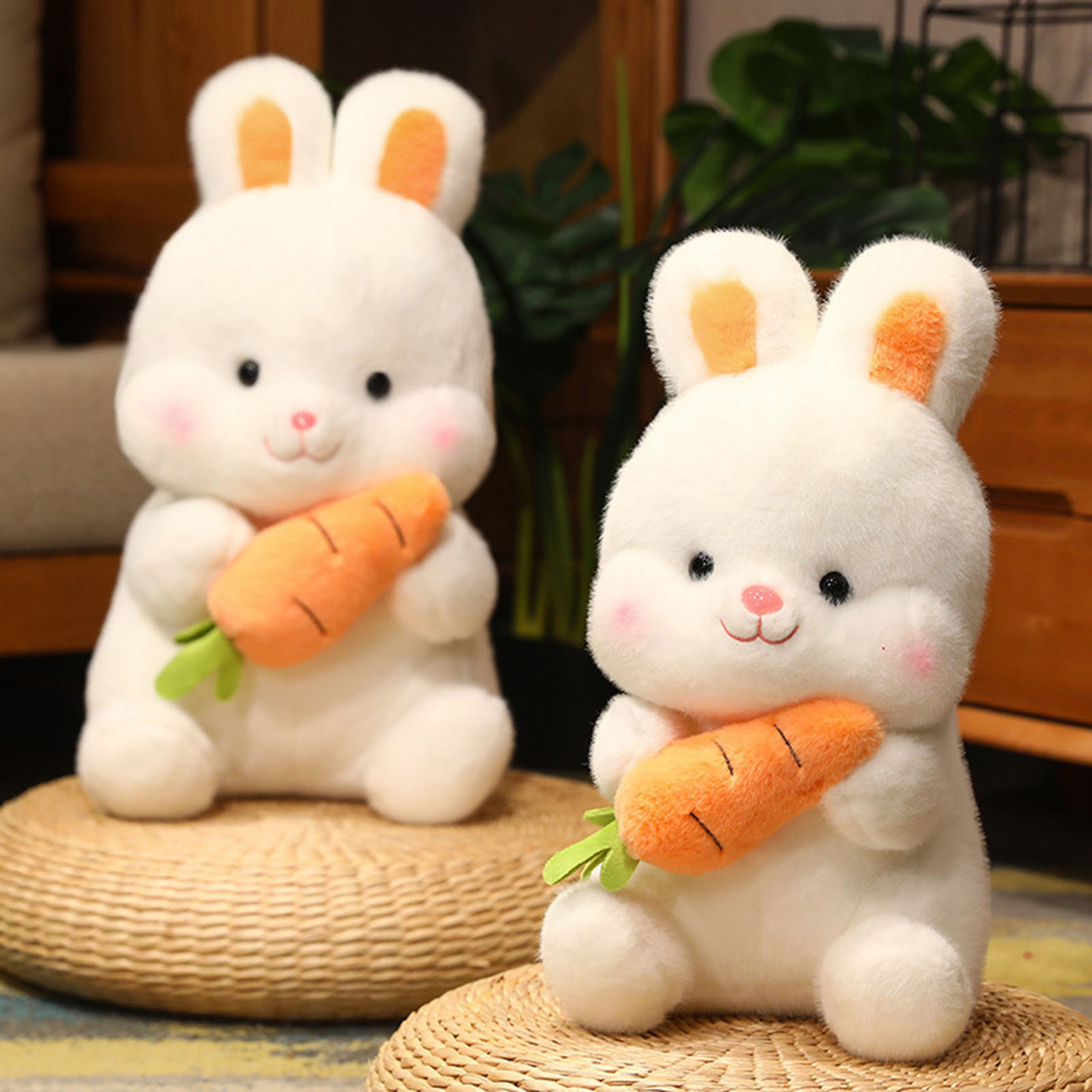 Sioweci Rabbit Plush Toy Hold A Carrot Cartoon Bunny Doll Plushies ...