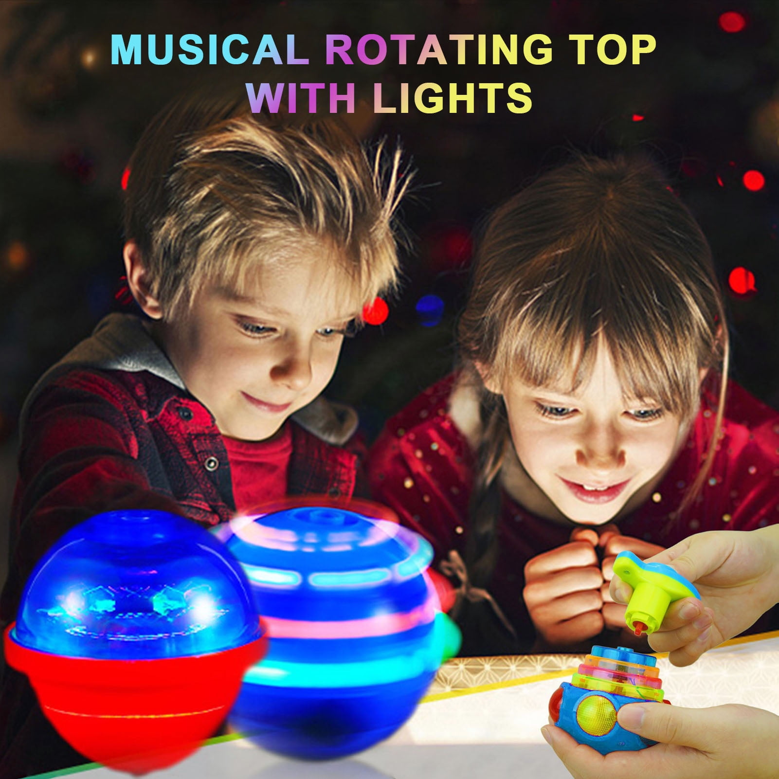 Sioweci Rotating Educational Toys Sensory Toys Light-Up Spinning Top ...