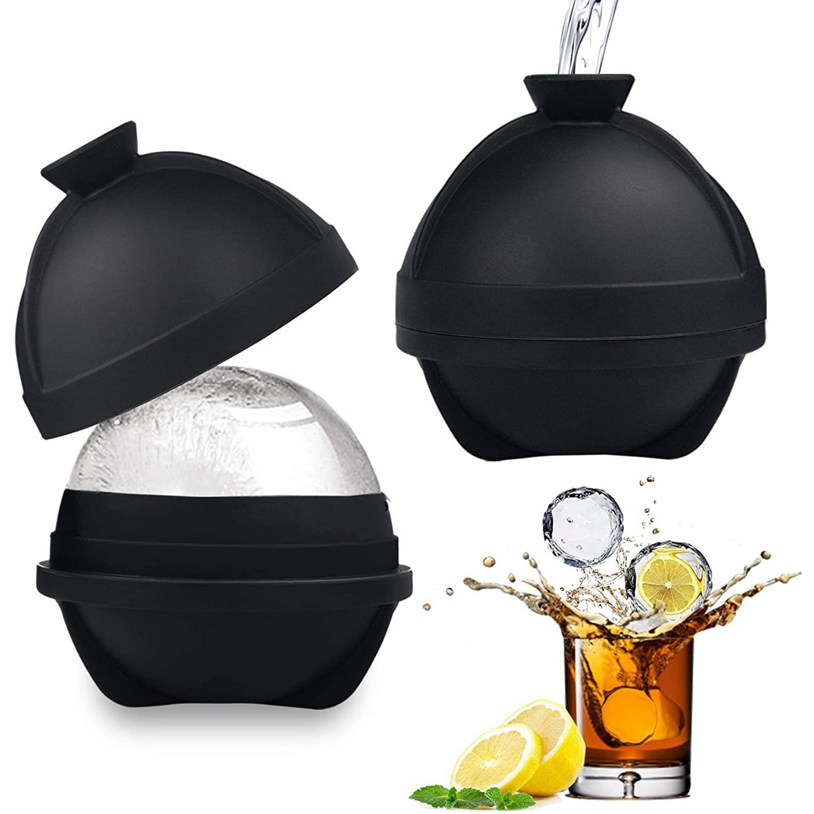 Sioweci Round Ice Ball Mold 6cm Ball Shape Non-stiky Leakproof ...