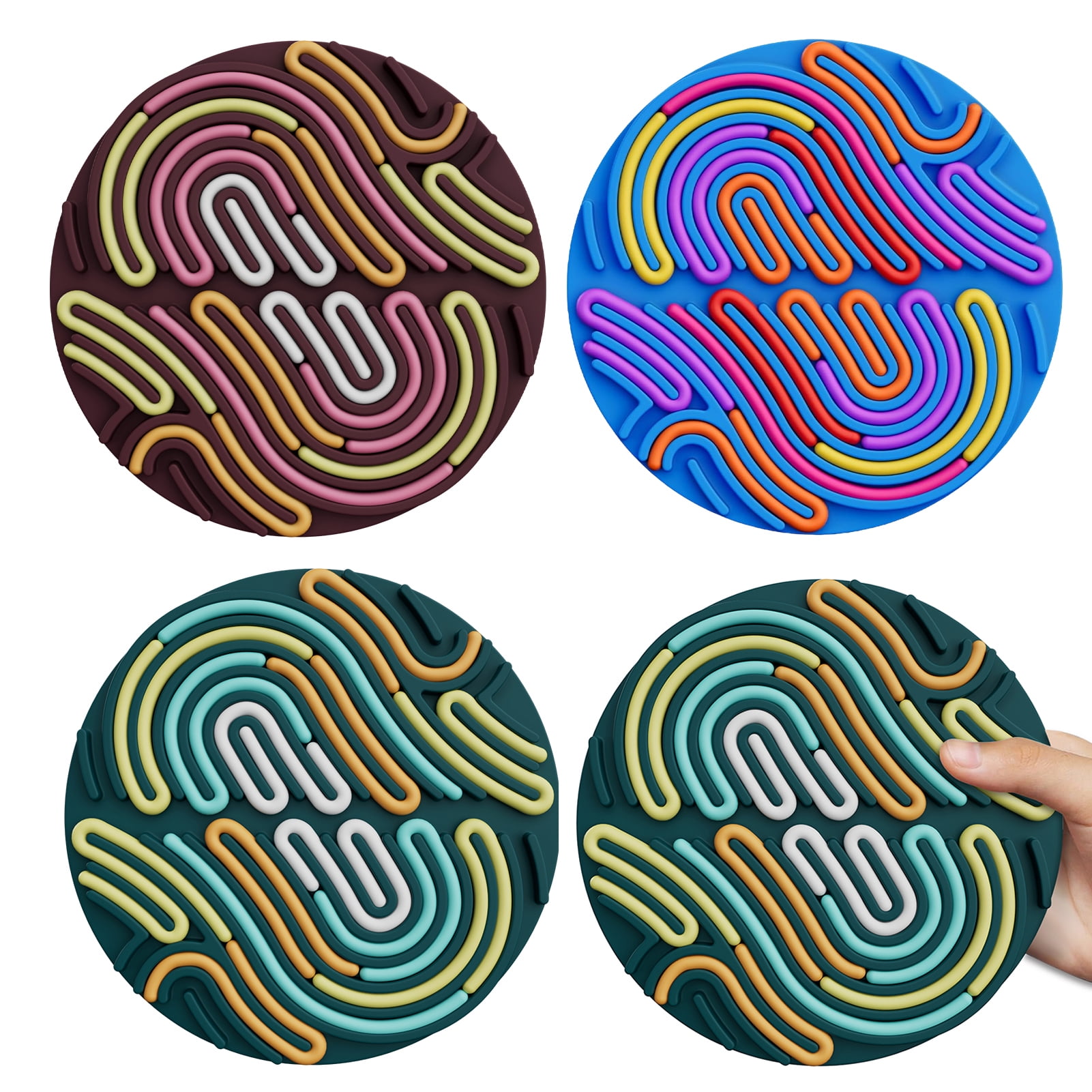 Sioweci Round Sensory Activity Board Calming Stress Relief Silicone ...