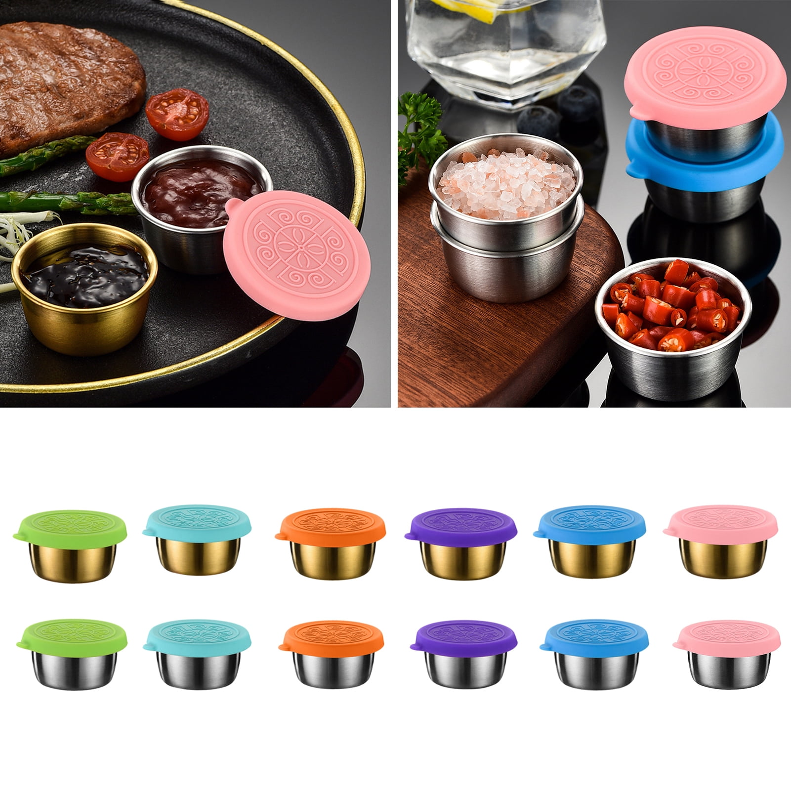 Sioweci Sauce Container Good Sealing with Cover Stainless Steel ...