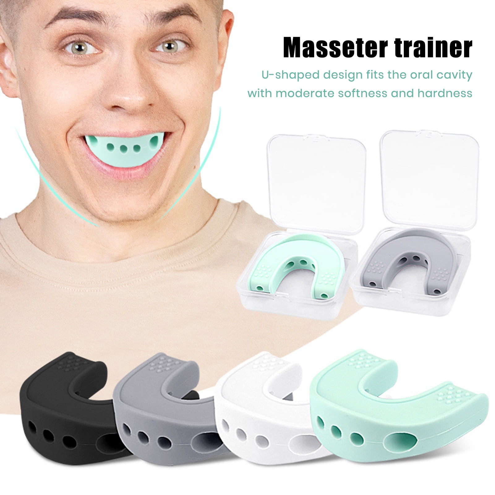 Sioweci Silicone Jaw Exerciser U-shaped Portable Men Women Face Muscle ...