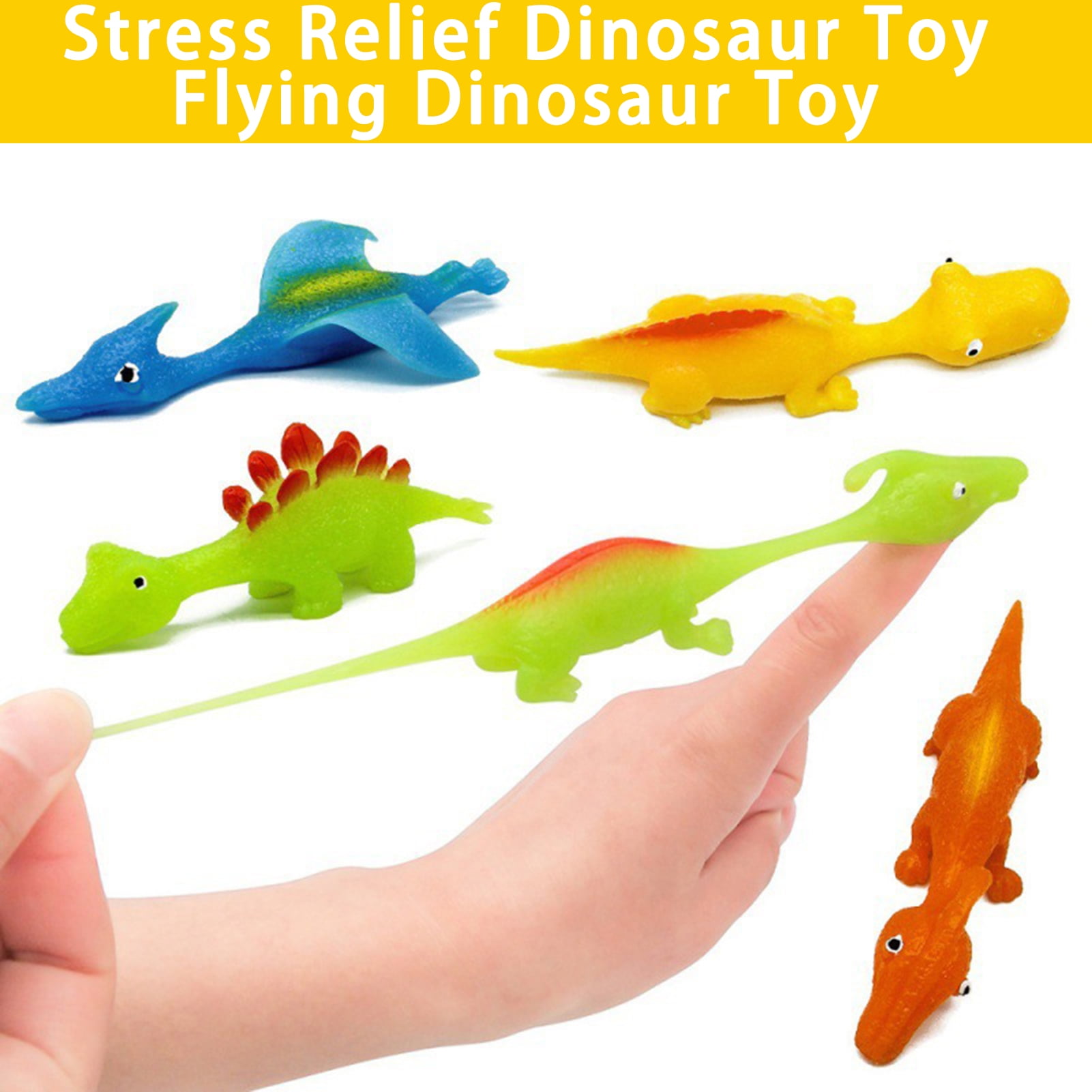 Sioweci Sling Shot Dinosaur Finger Toy Sticky Dino Shooter Game Stress ...