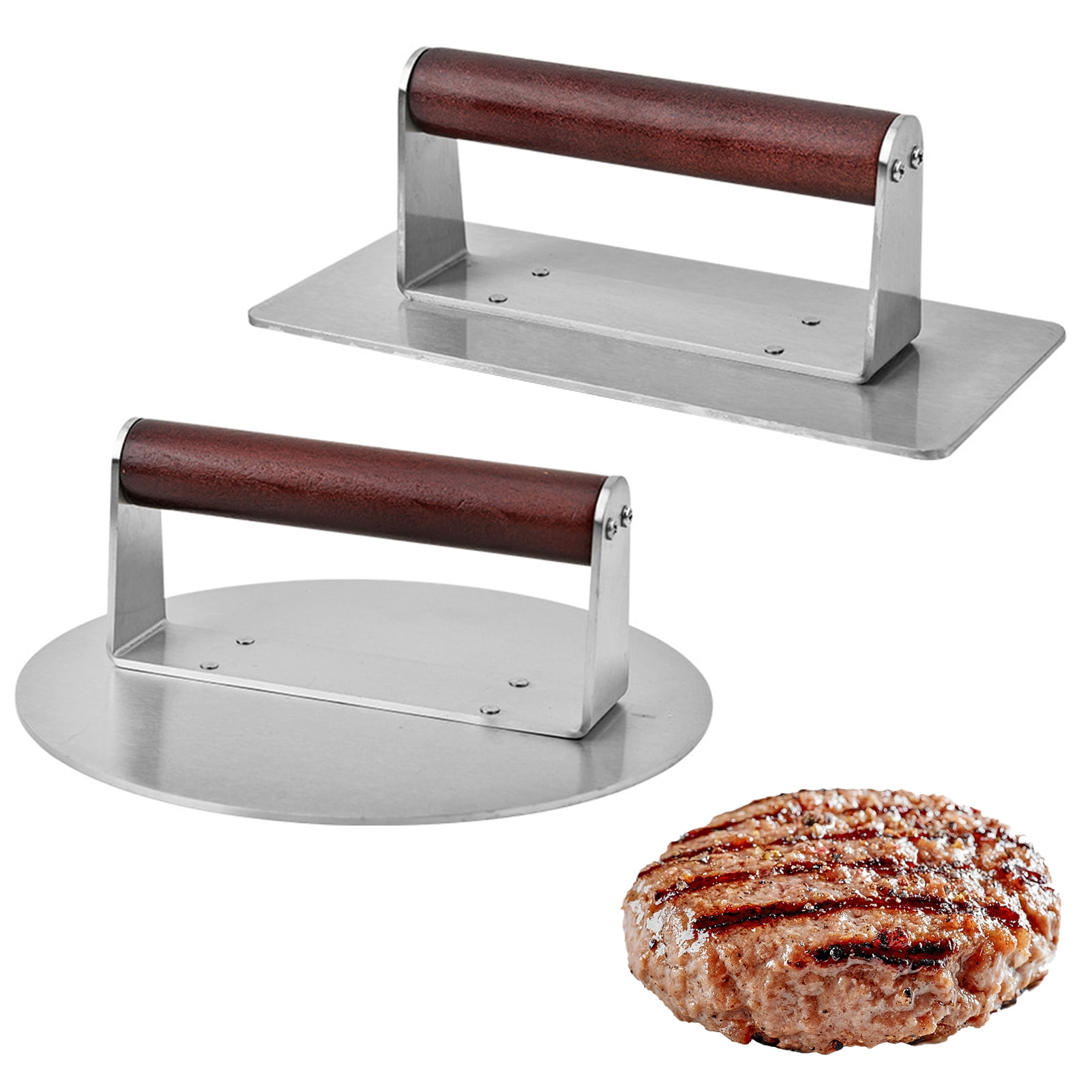 Sioweci Stainless Steel Burger Press Hamburger Bacon Press Heavy Duty ...