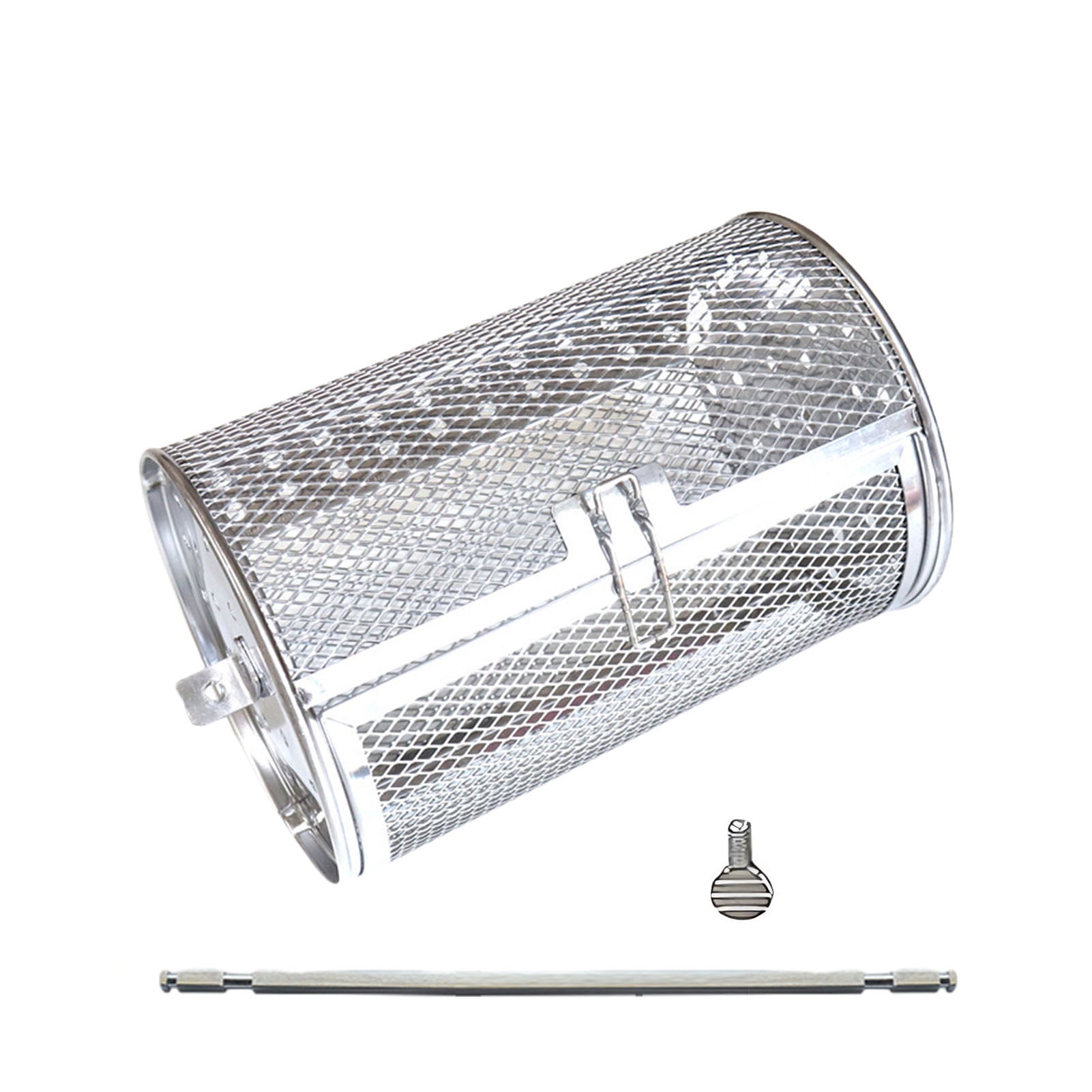 Sioweci Stainless Steel Rotating Grill Basket Set for Outdoor Grilling ...