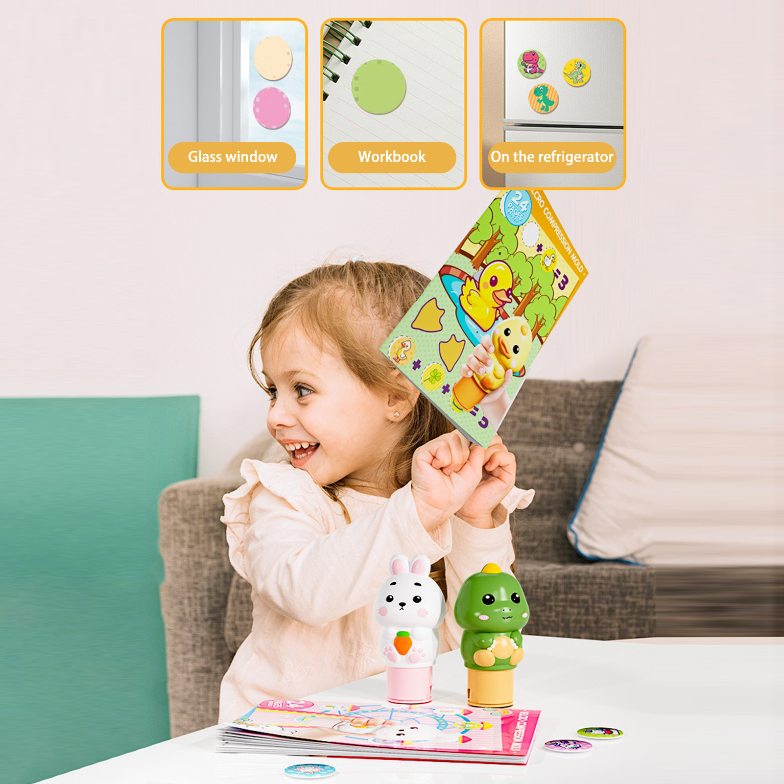 Sioweci Sticker Stamper Set 100-Page Cute Pattern Stickers Arts And ...