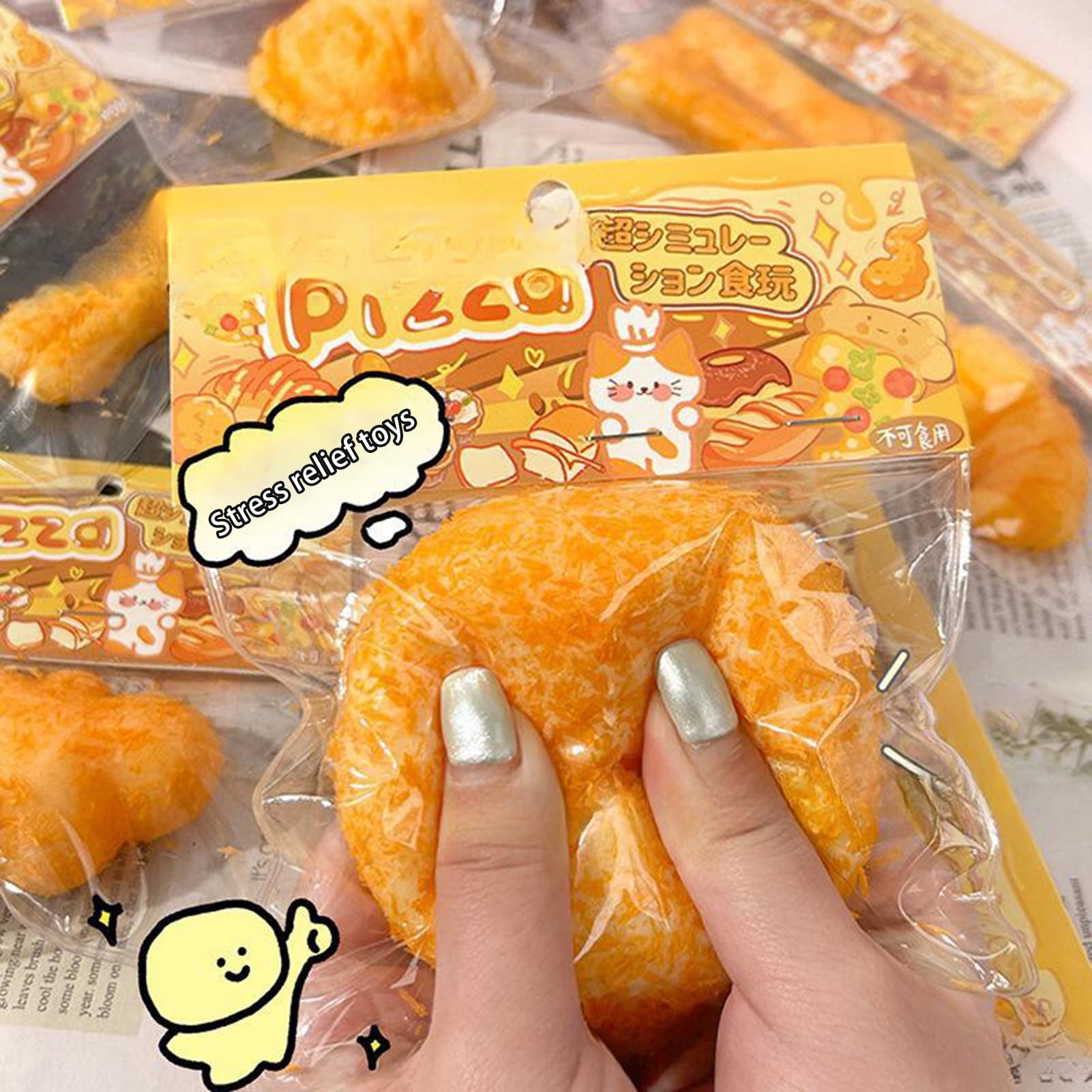 Sioweci Stress Relief Toy Good Detail Simulated Fried Food Resilient ...