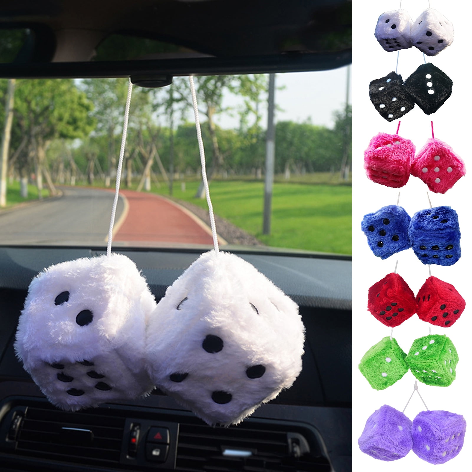 Sioweci Stuffed Dice Toy Colorful 6cm Cube Fluffy Dot Dice Plushies ...