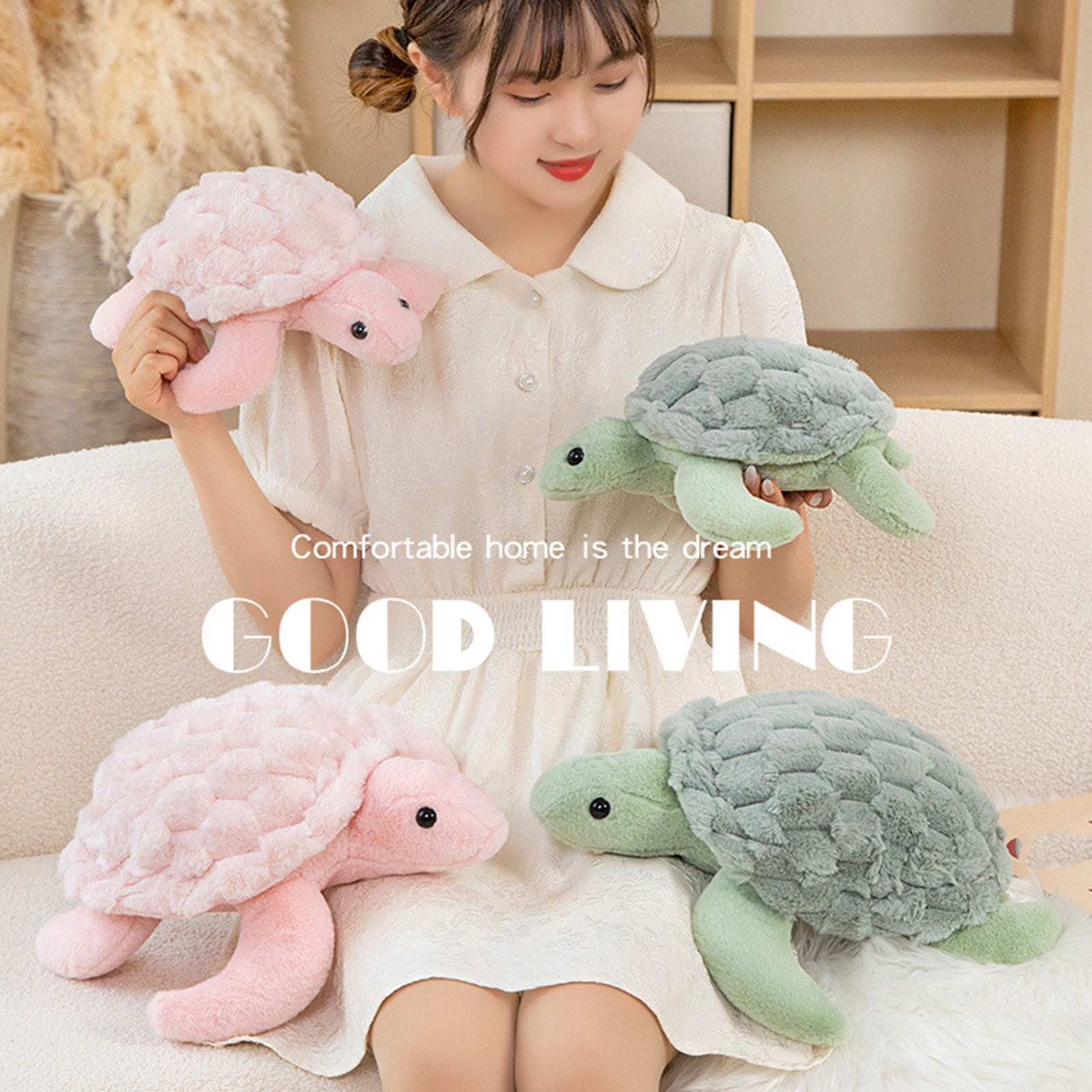 Sioweci Stuffed Toy Realistic Appearance Adorable Tortoise Plush Toy ...