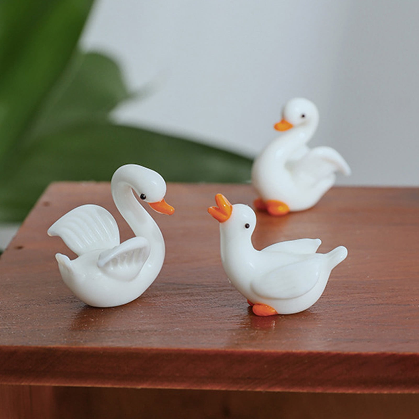 Sioweci Swan Model Cute Gosling Miniature Figurine Gardening Doll ...