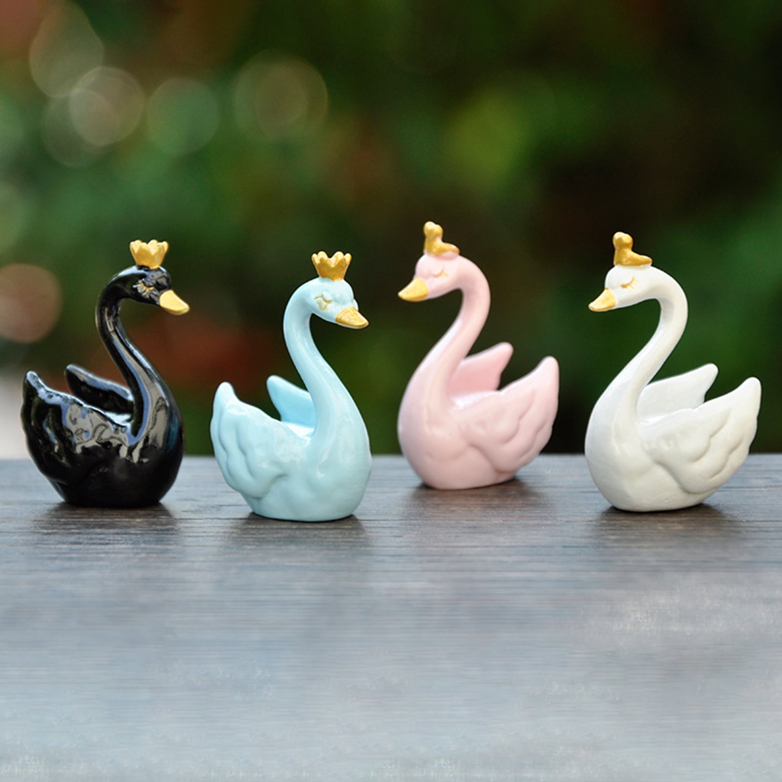 Sioweci Swan Ornament Lovely Micro Landscape Figurine Doll DIY Cake ...