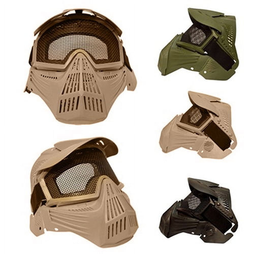 Sioweci Tactical Airsoft Pro Full Face Mask with Safety Metal Mesh ...