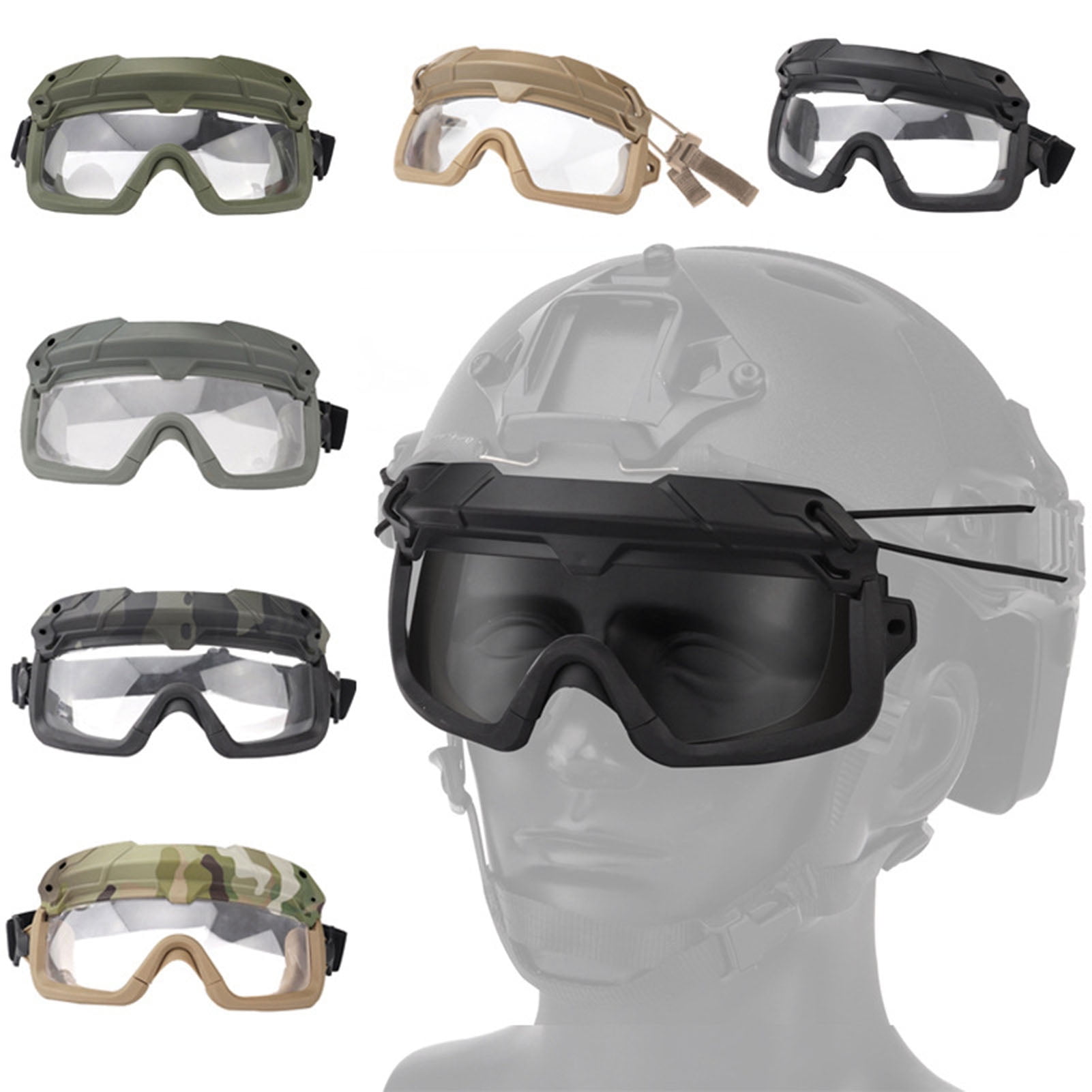 Sioweci Tactical Anti Fog Goggles Anti-Scratch Lens Goggles Glasses 2 ...