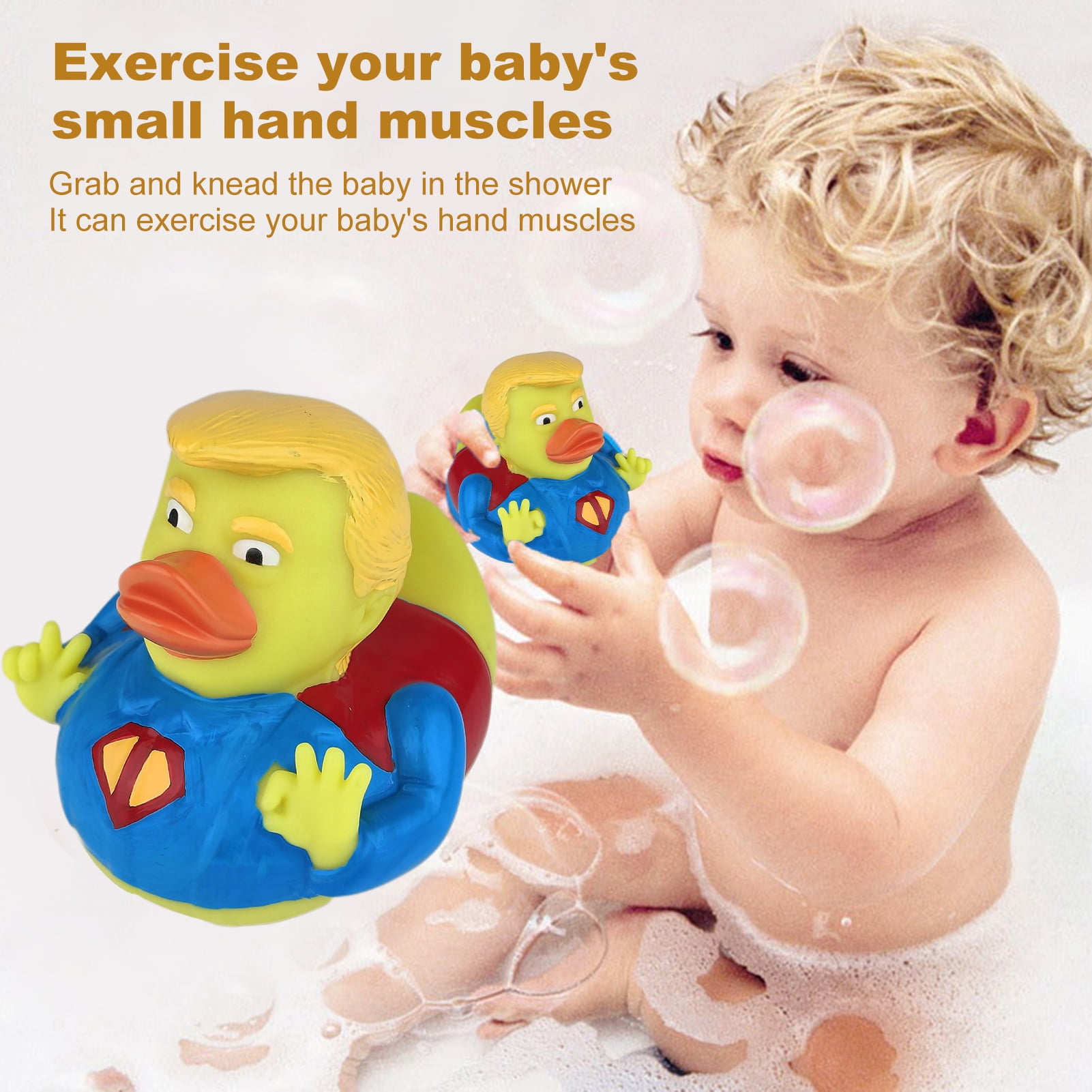 Sioweci Trump Duck Bath Toy Rubber Baby Bath Duck with Trump Look Funny ...