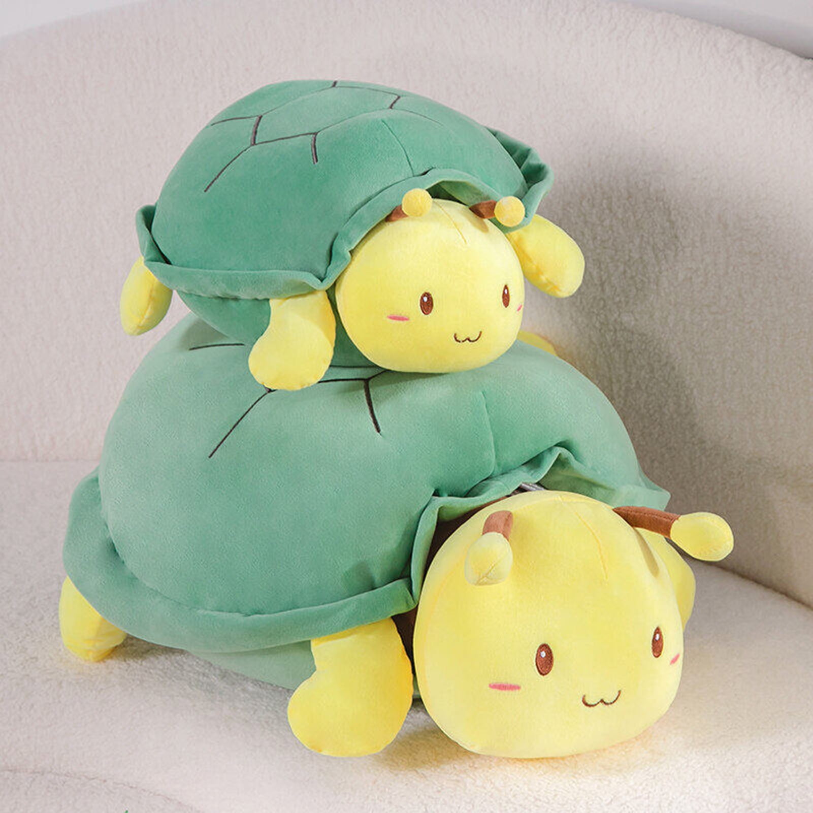 Sioweci Turtle Bee Doll 2-in-1 Plush Toy Detachable Cartoon Turtle ...
