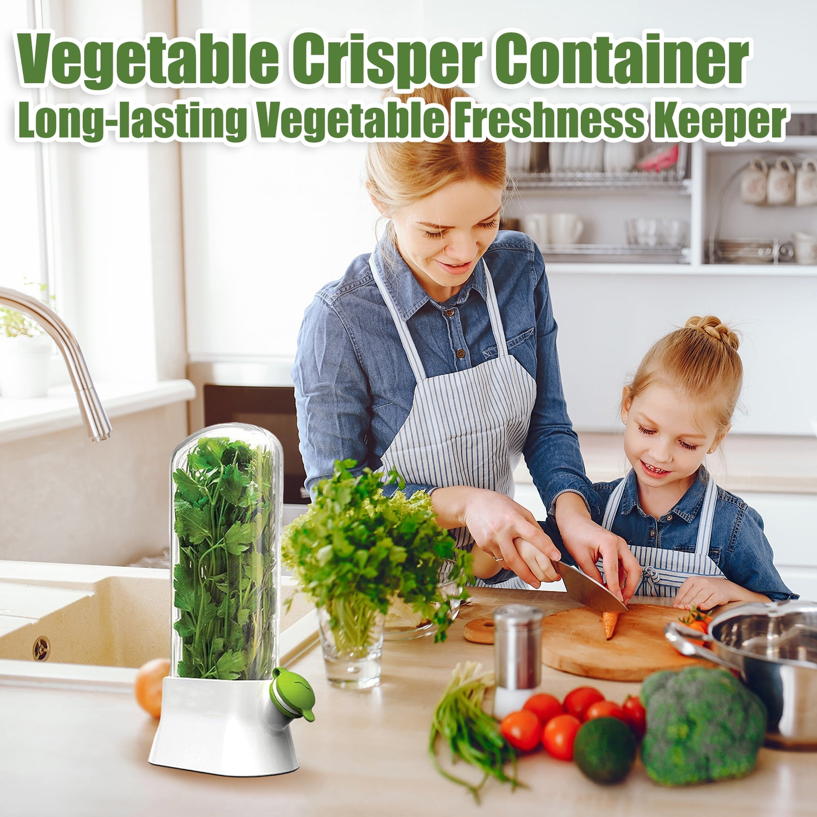 Sioweci Vegetable Crisper Storage Container Easy-drain Anti-shattering ...