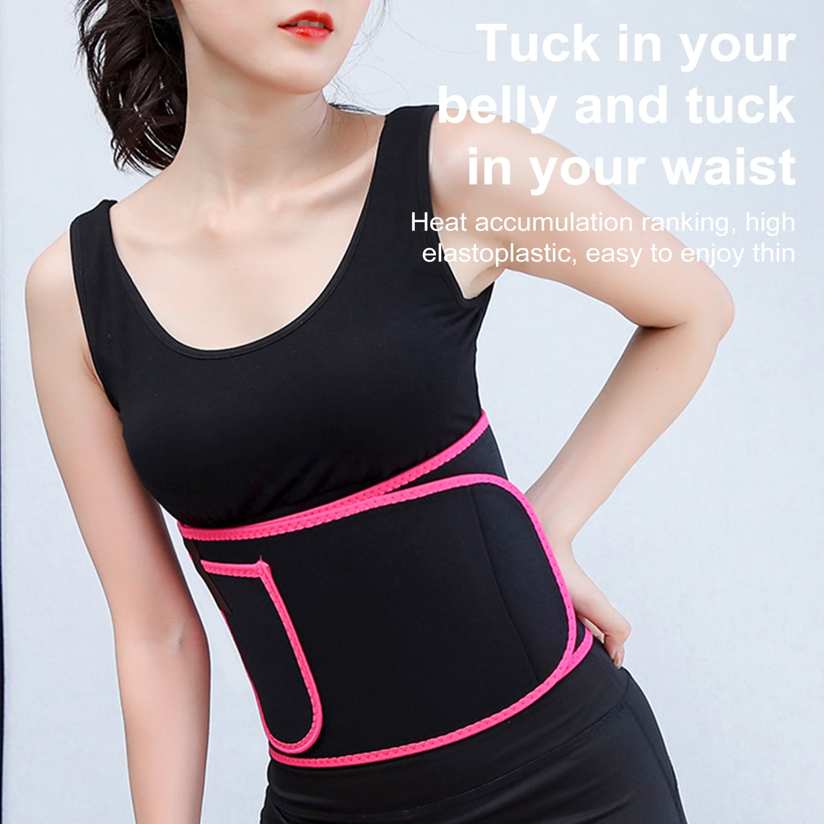 Sioweci Waist Trimmer Belt with Phone Pocket Breathable Stretch Tummy ...