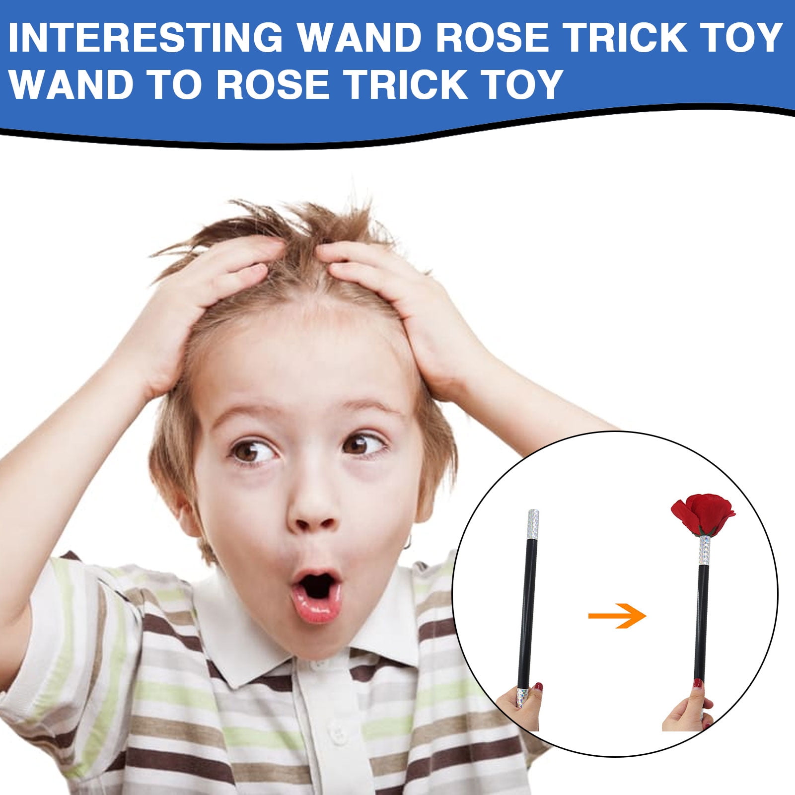 Sioweci Wand Rose Trick Toy Stick to Flower Appearing Kids Adults Stage ...