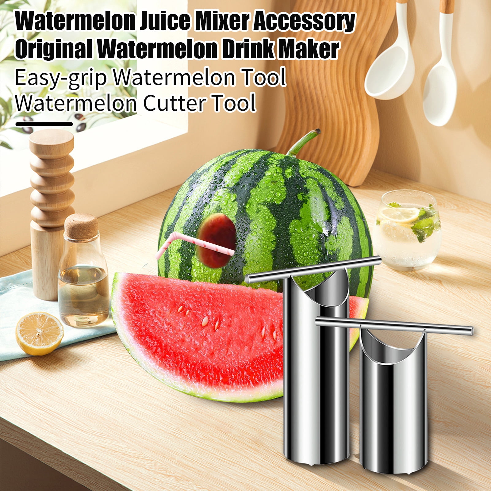 Sioweci Watermelon Cutter Stainless Steel Easy Grip Handle Puncher for ...