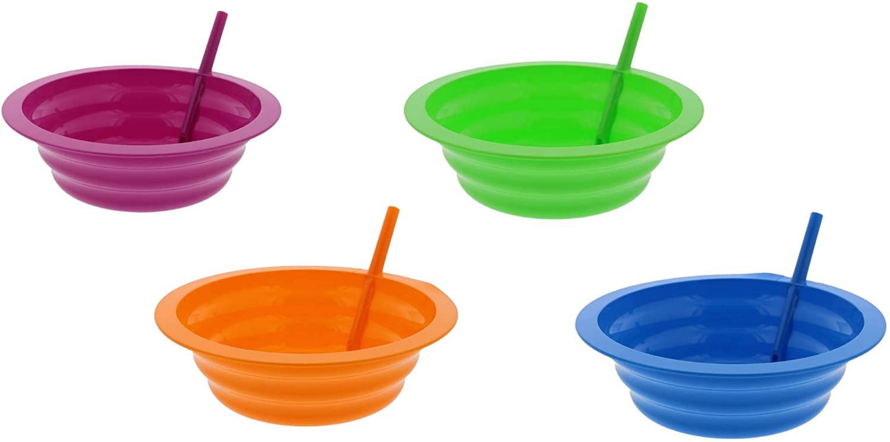 Sip-A-Bowl Set, 22oz, 4pk - BPA Free Straw Bowls for Kids To Sip Up ...