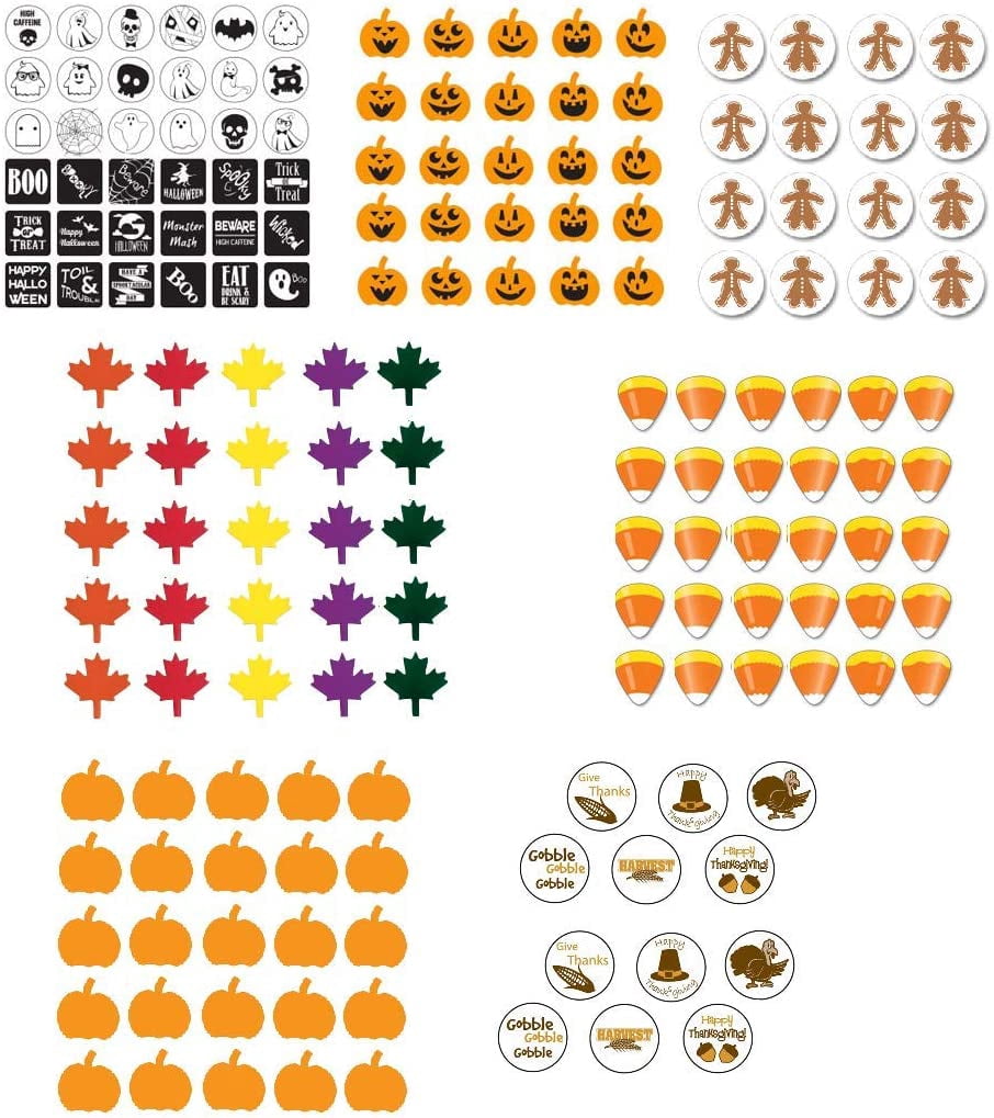 Sip Hole Cover, 7 Pkgs of 250 Each, Fall Assortment, 1750 totalF ...