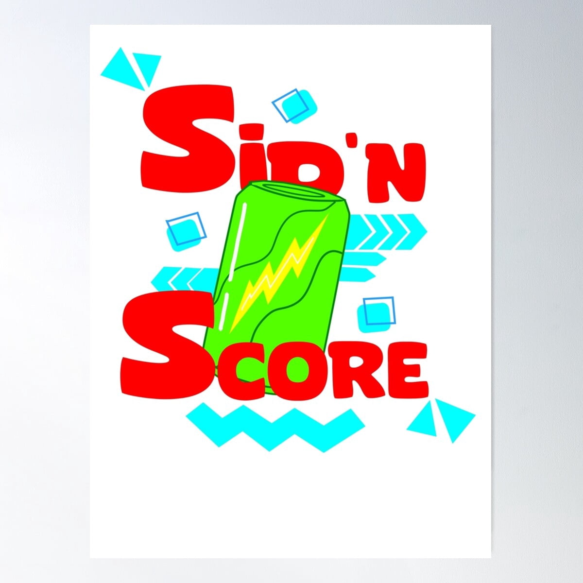 Sip 'N Score: Retro Gaming Fuel For Every Gamer Poster Wall Art, Modern ...