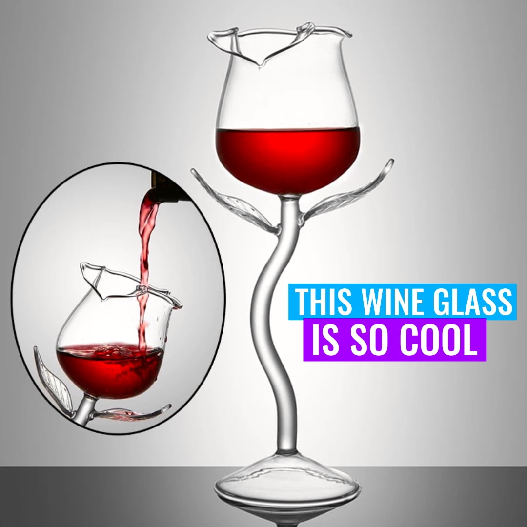 Sip Rose Rose Flower Wine Glass