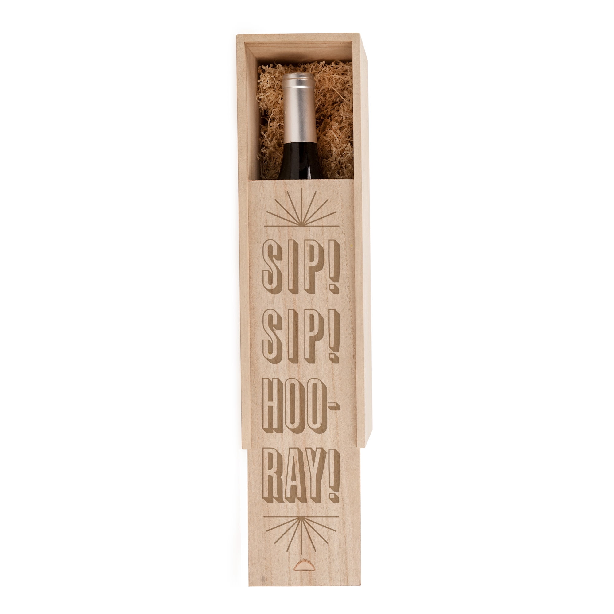 Sip Sip Hooray Wood Wine Box - Walmart.com
