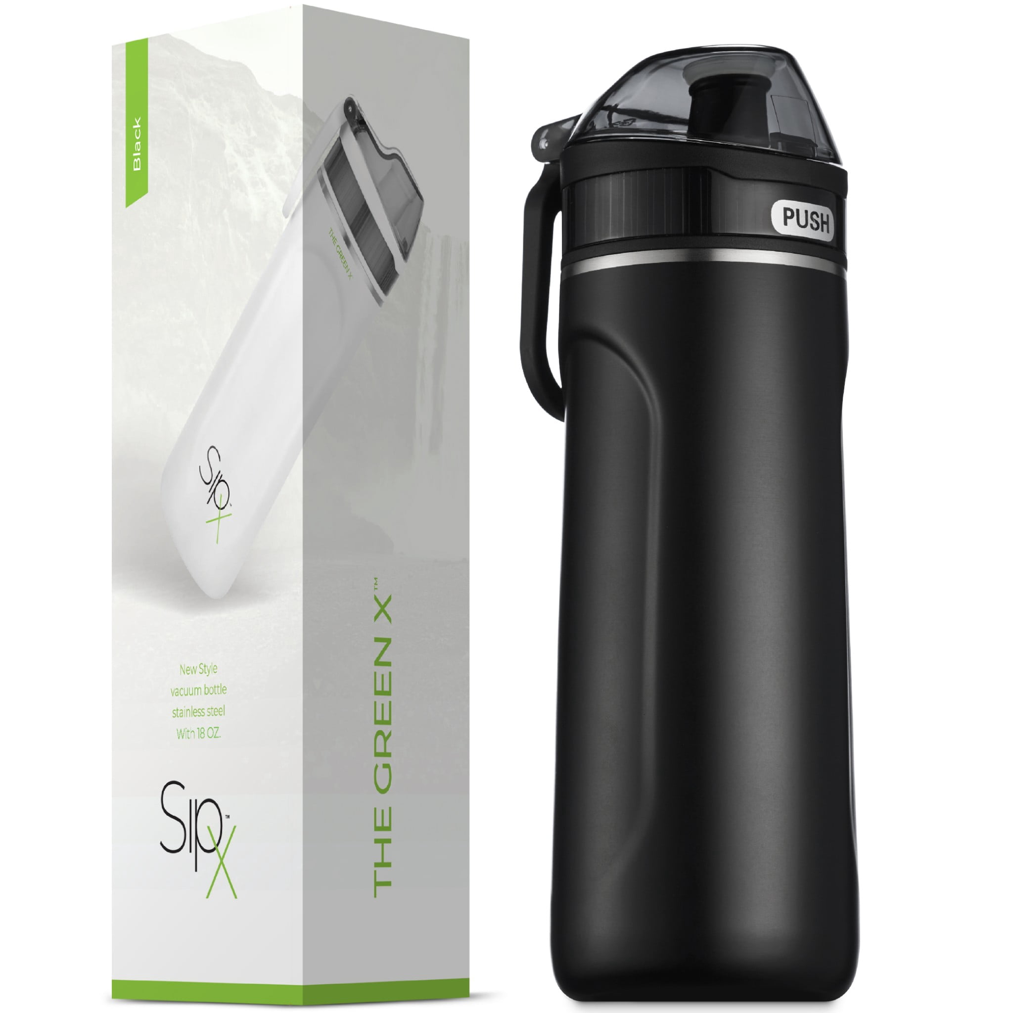 SipX™ 18 oz Premium Stainless Steel Water Bottle with Straw Lid ...