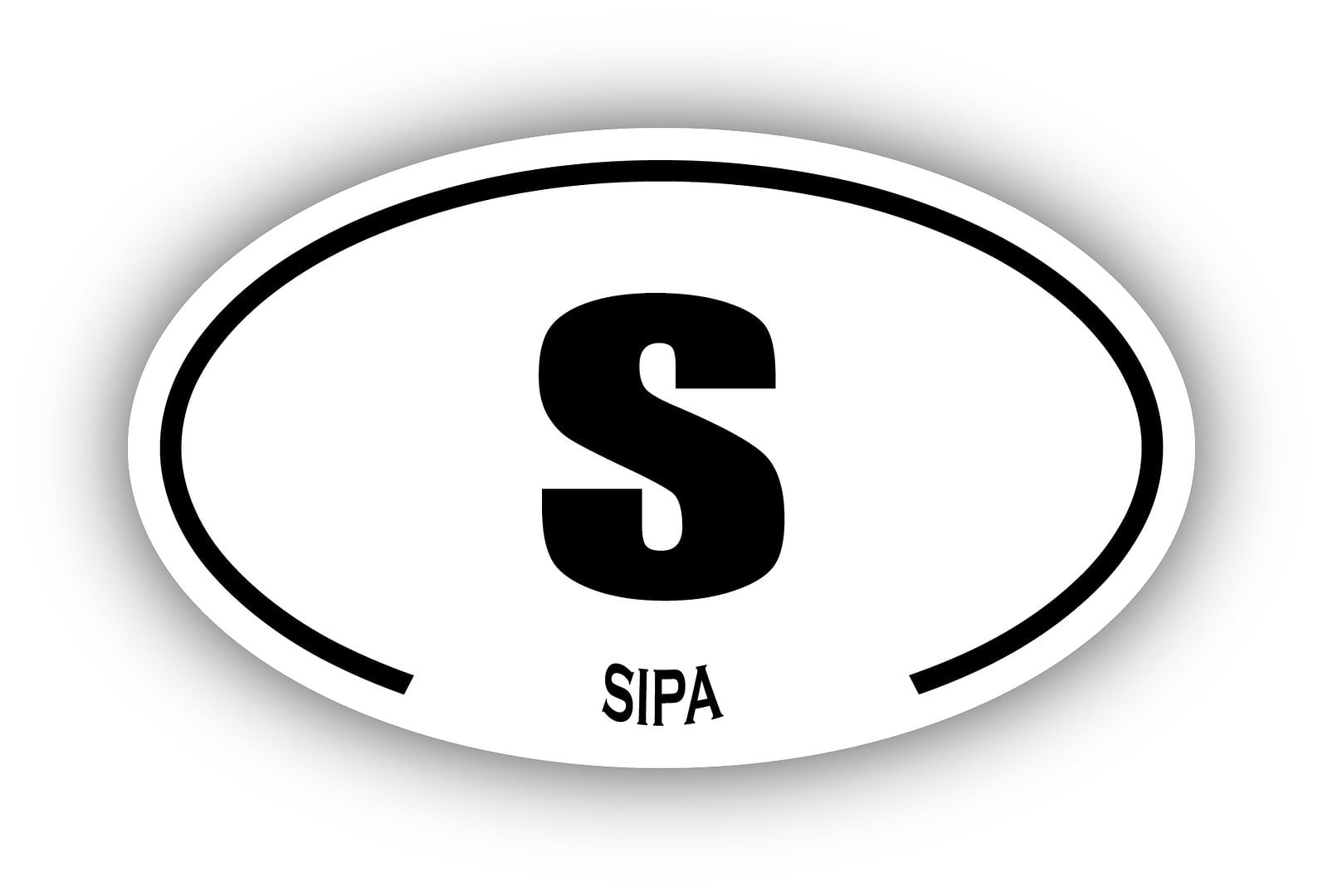 Sipa S Oval Bumper Sticker 3M Vinyl Decal 3 in x 5 in - Walmart.com