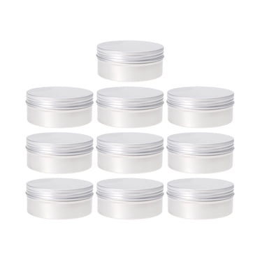 Uxcell 2.7oz 80ml Screw Top Lid Round Cans Tin Containers Aluminum ...