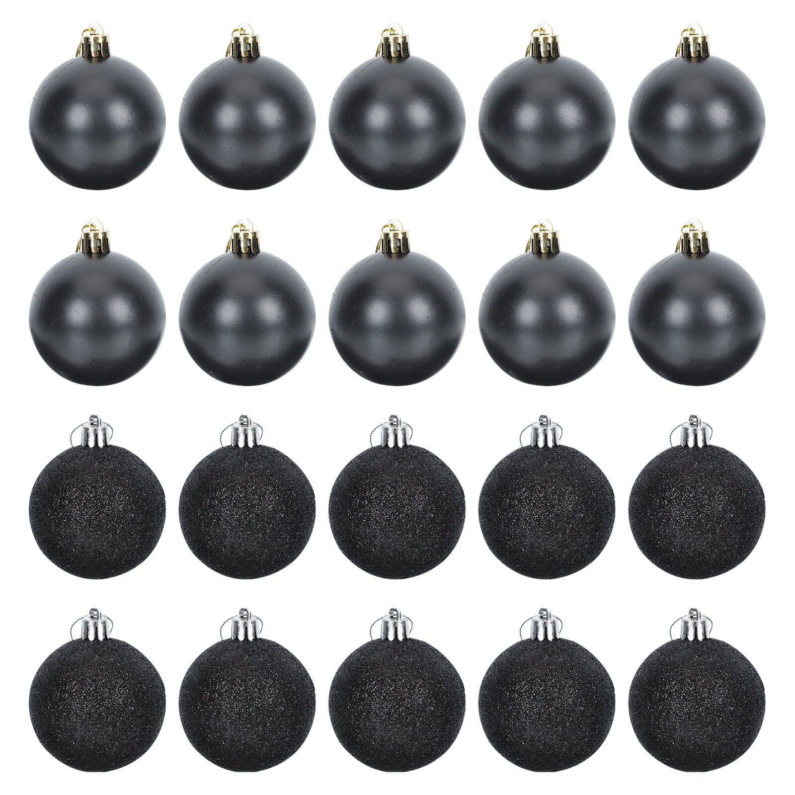 Sipeihong 24Pcs Christmas Shatterproof Balls Black Holiday Tree Xmas ...