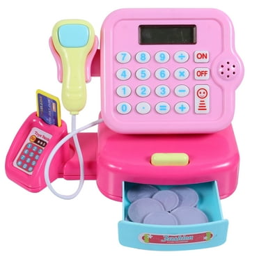 Cash Register for Kids – 30-Piece Set for Grocery Store Pretend Play ...