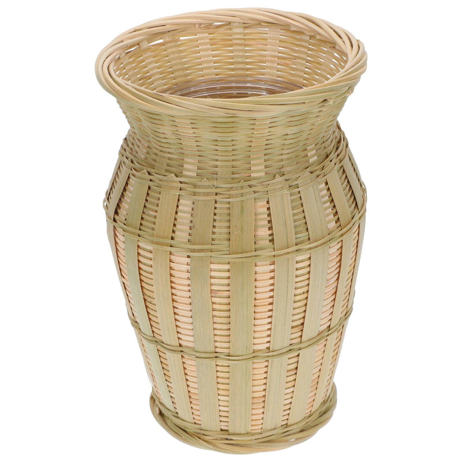 WASHWEPE Bamboo Flower Container Simple Pastoral Style Home Office ...