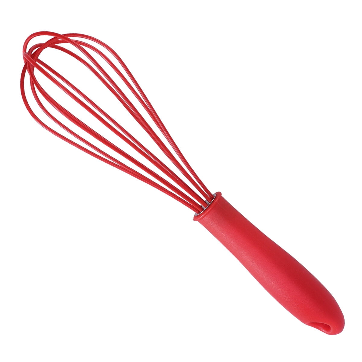 Sipeihong Long Handle Silicone Egg Whisk - 10 Inch Red Mixer for ...