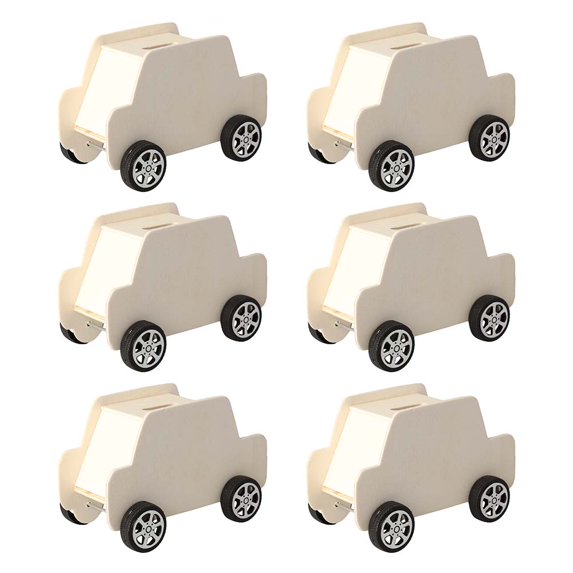 Sipeihong Wooden Piggy Bank Car Shaped Change Box DIY Craft Kit for ...