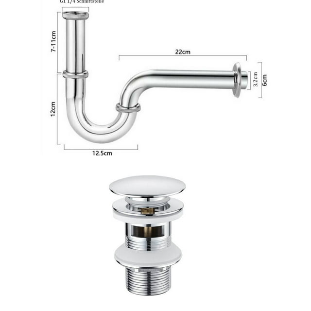Siphon Siphon Pop Up Drain Valve Drain Set With Overflow Sink Drain ...