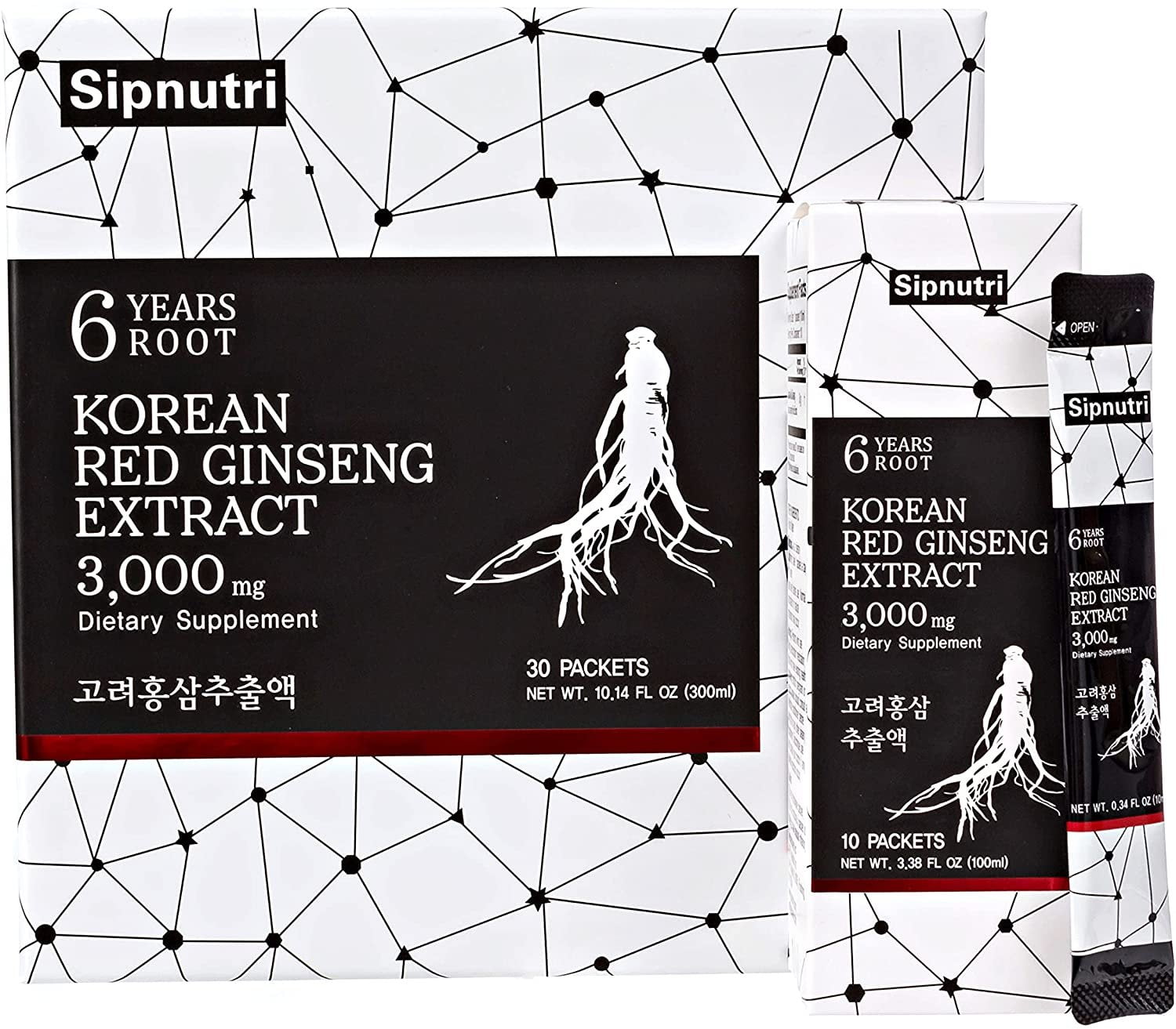 Sipnutri Korean Red Ginseng Extract Liquid Drink 3000mg - Boost Energy, Non-GMO Ginseng Extract ...