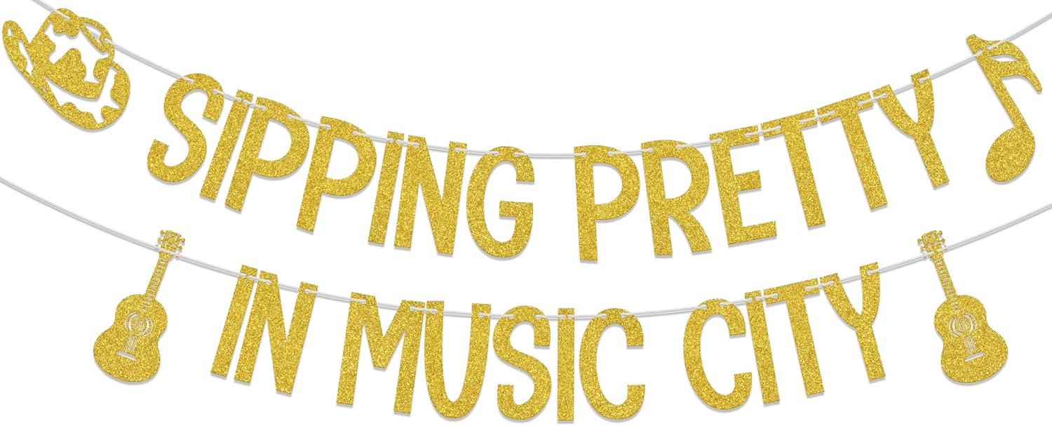 Sipping Pretty in Music City Banner, Western Cowgirl Bachelorette Party ...